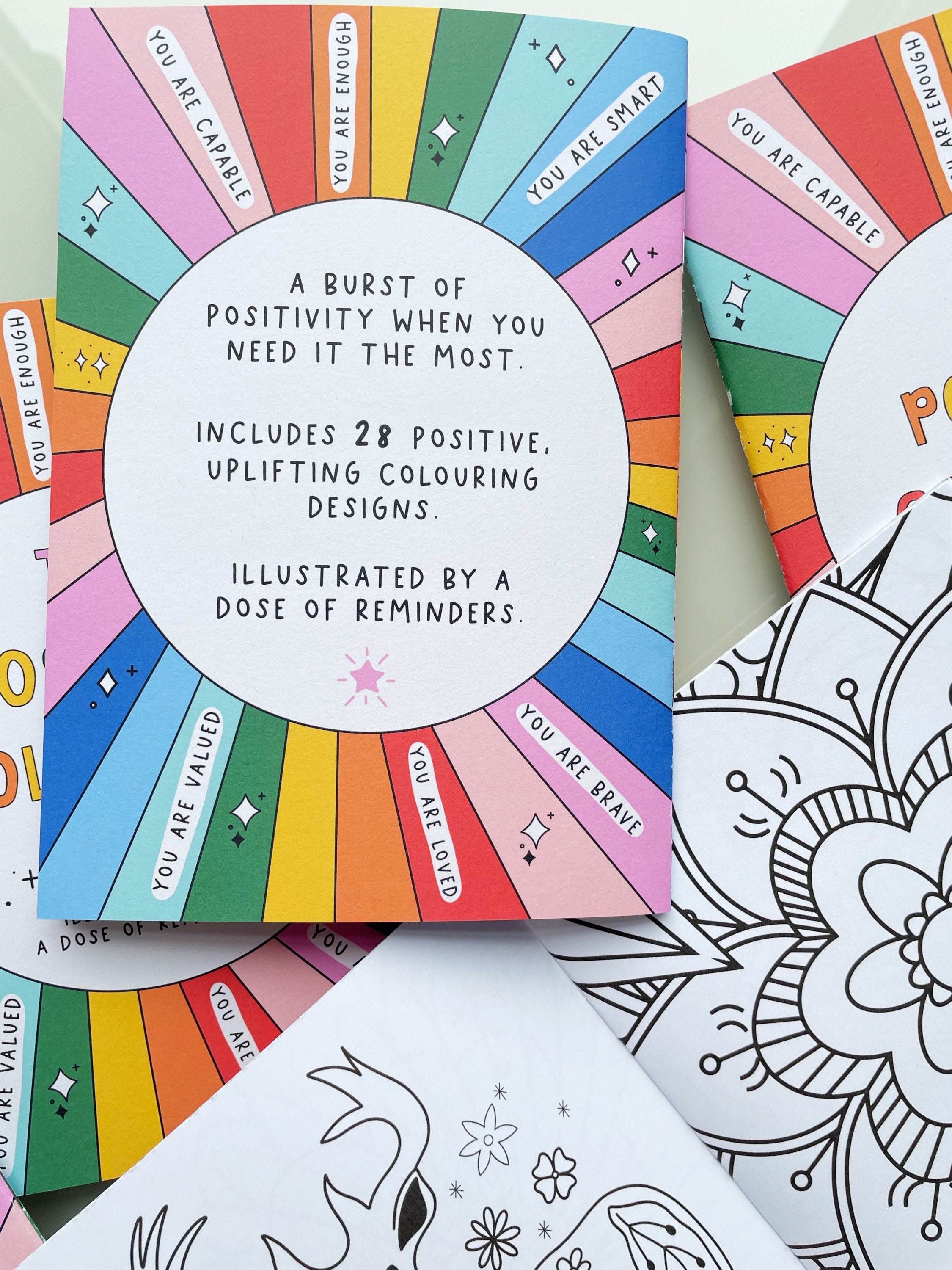Positive Colouring Book Mindfulness Mental Health - Etsy UK
