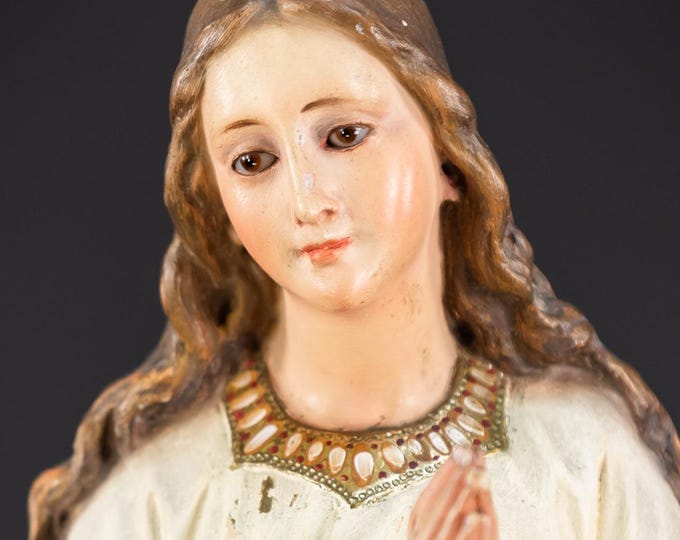 Immaculate Conception of Virgin Mary Statue | OLOT Madonna Glass Eyes ...