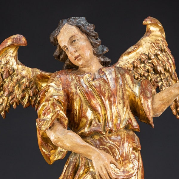 Wood Carved Saint Michael Statue - Etsy