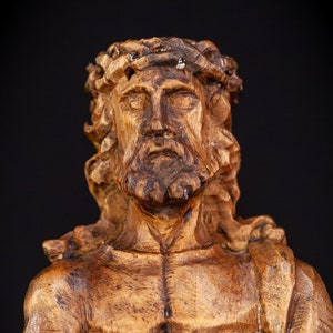 Flagellation of Christ Wooden Sculpture | 1700s Antique Pensive Jesus ...