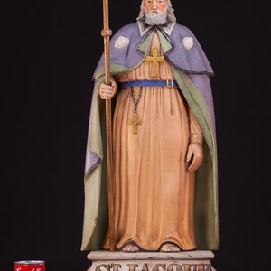 St James the Great Antique Wooden Statue Saint Jacob Greater Son of ...