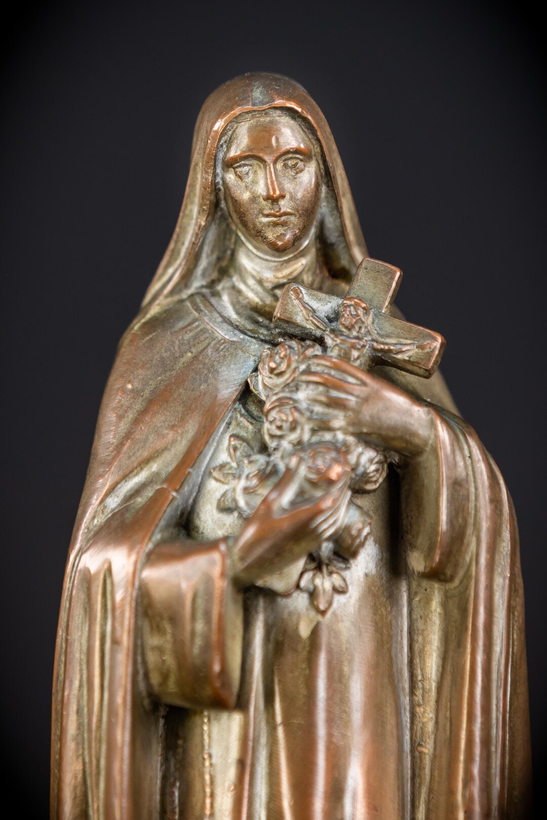 St Therese of Lisieux Metal Sculpture Saint Little Flower Bronzed ...