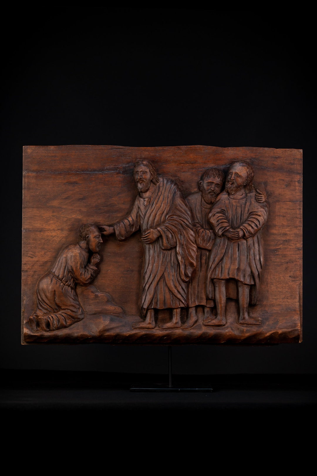 Jesus Blessing the Blind Beggar Sculpture From 18th C 1700s Antique ...