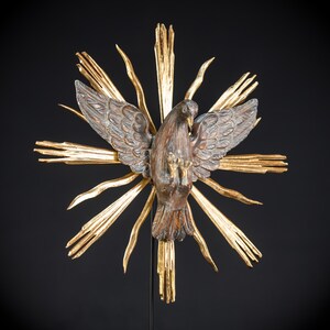 God the Holy Spirit Statue | 1700s Antique Holy Ghost Wooden Figure ...