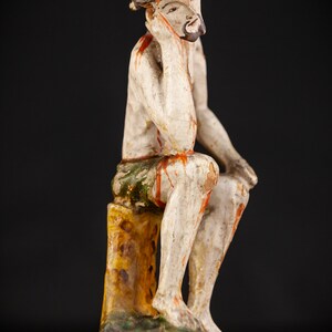 RARE Pensive Christ Wooden Sculpture From 18th C. 1700s Antique Worried ...