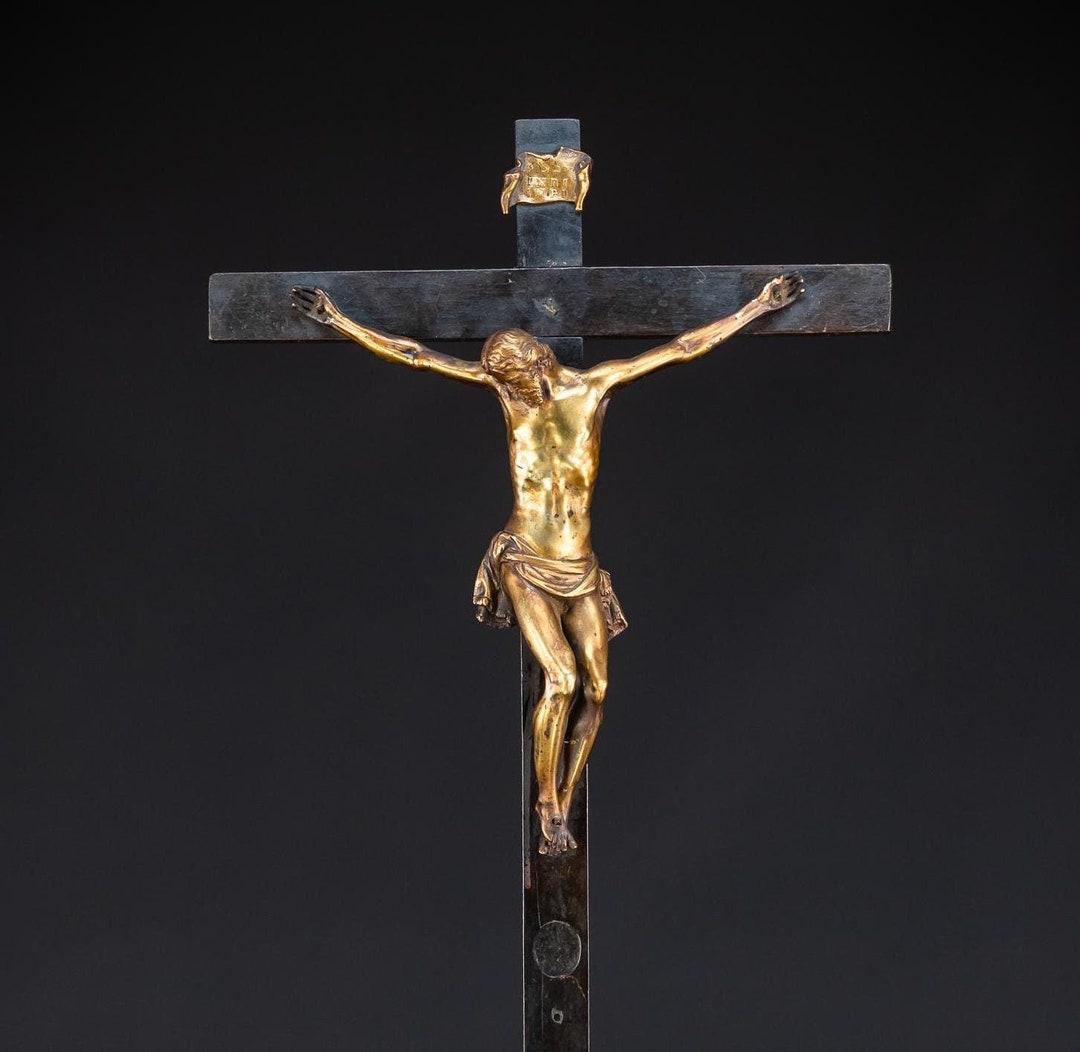 VERY RARE 1500s Wooden Crucifix With Bronze Giambologna Corpus Christi ...