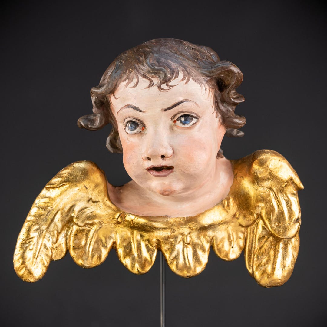 Angel Sculpture | Archangel 1700s Antique Wooden Statue | 18th Century ...