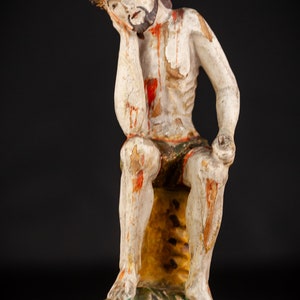 RARE Pensive Christ Wooden Sculpture From 18th C. 1700s Antique Worried ...