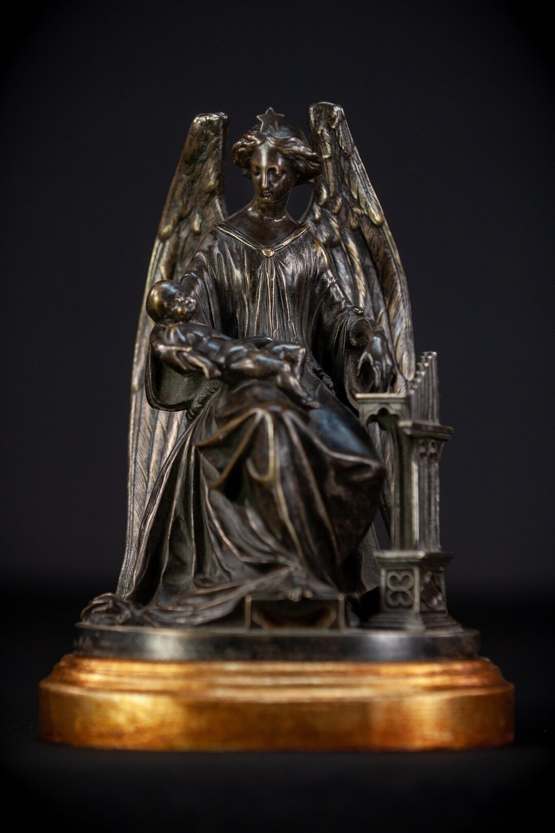 Archangel Guardian Bronze Sculpture by Victor Paillard in Paris French ...