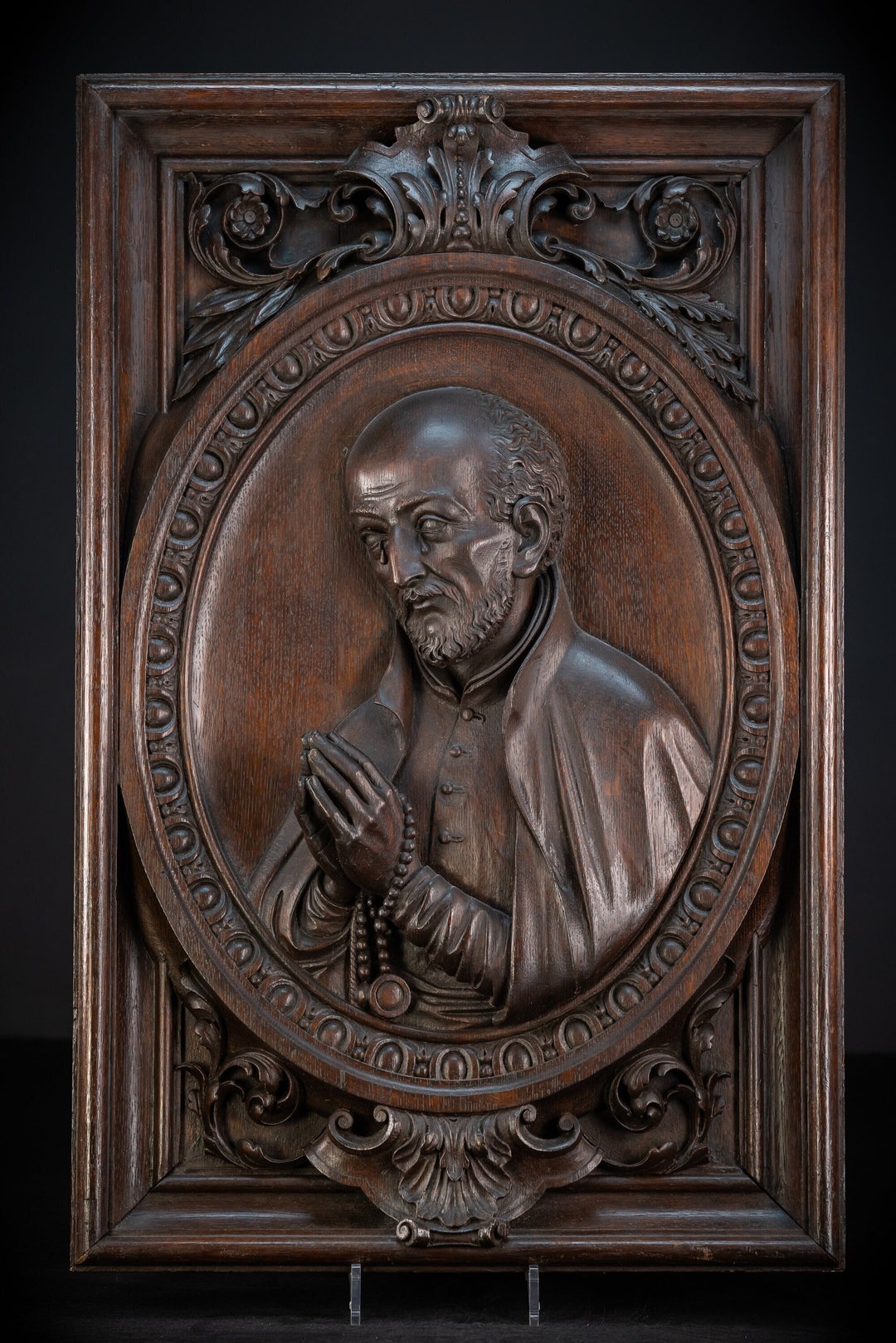 Saint Ignatius of Loyola Wooden Relief Sculpture | Antique 1700s ...