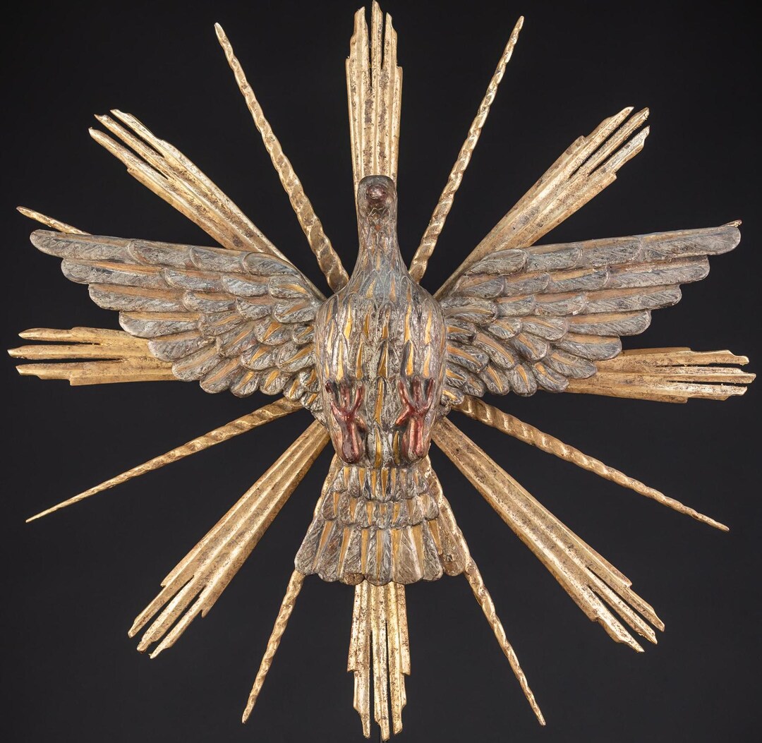 God the Holy Spirit Statue 1700s Antique Holy Ghost Wooden Gilt Wood ...