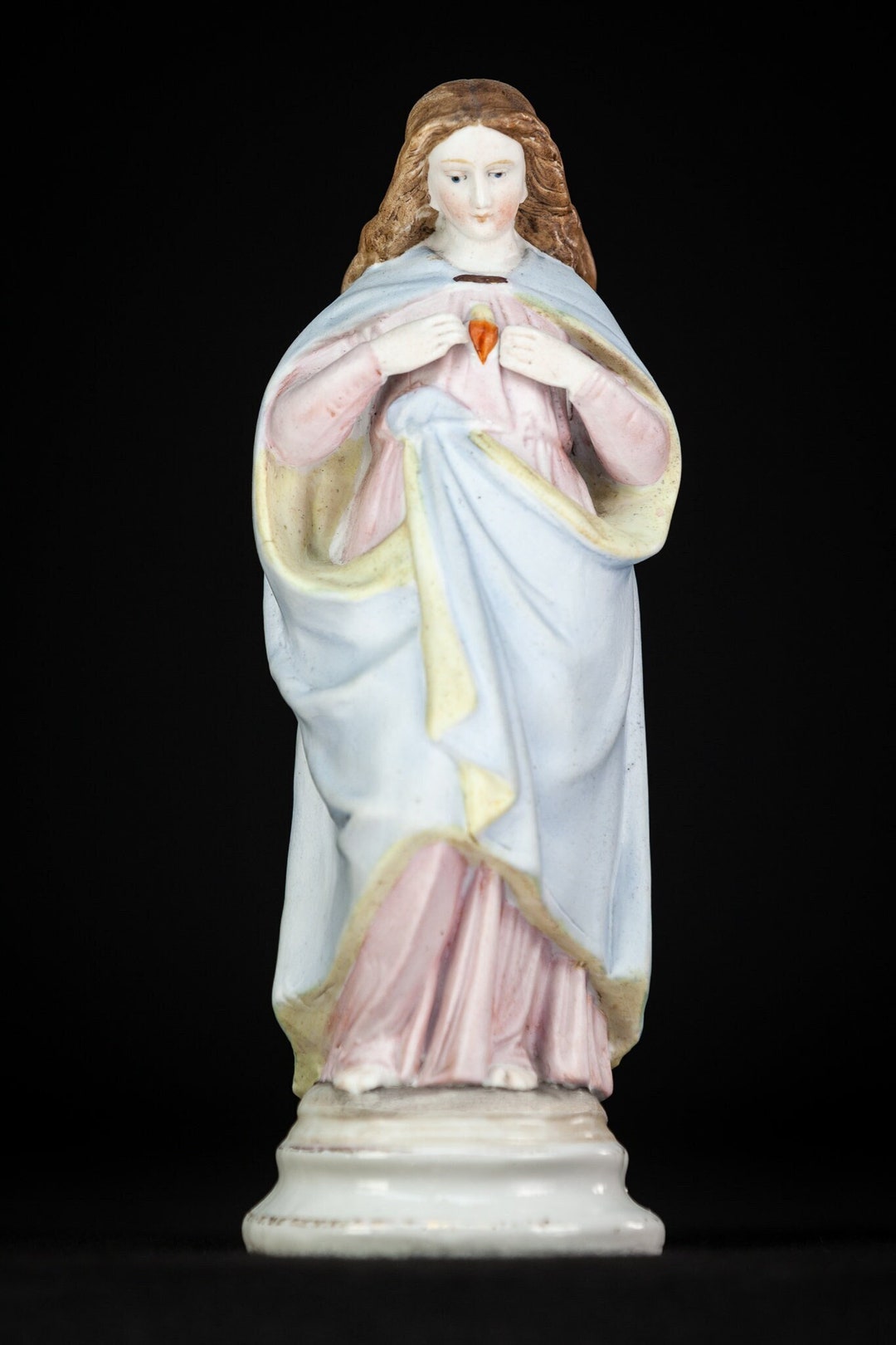 Virgin Mary Statue | 19th Century Immaculate Heart Figure | 1800s ...