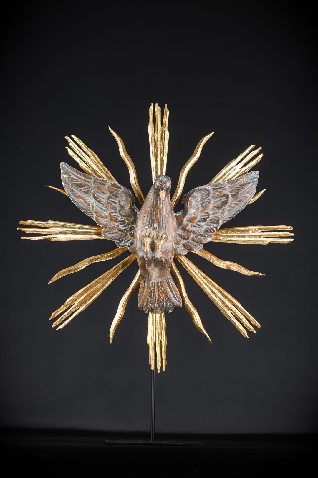 God the Holy Spirit Statue | 1700s Antique Holy Ghost Wooden Figure ...