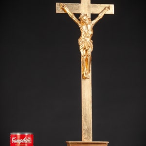 Altar Crucifix 1800s Antique Standing Wooden Cross Gilded - Etsy