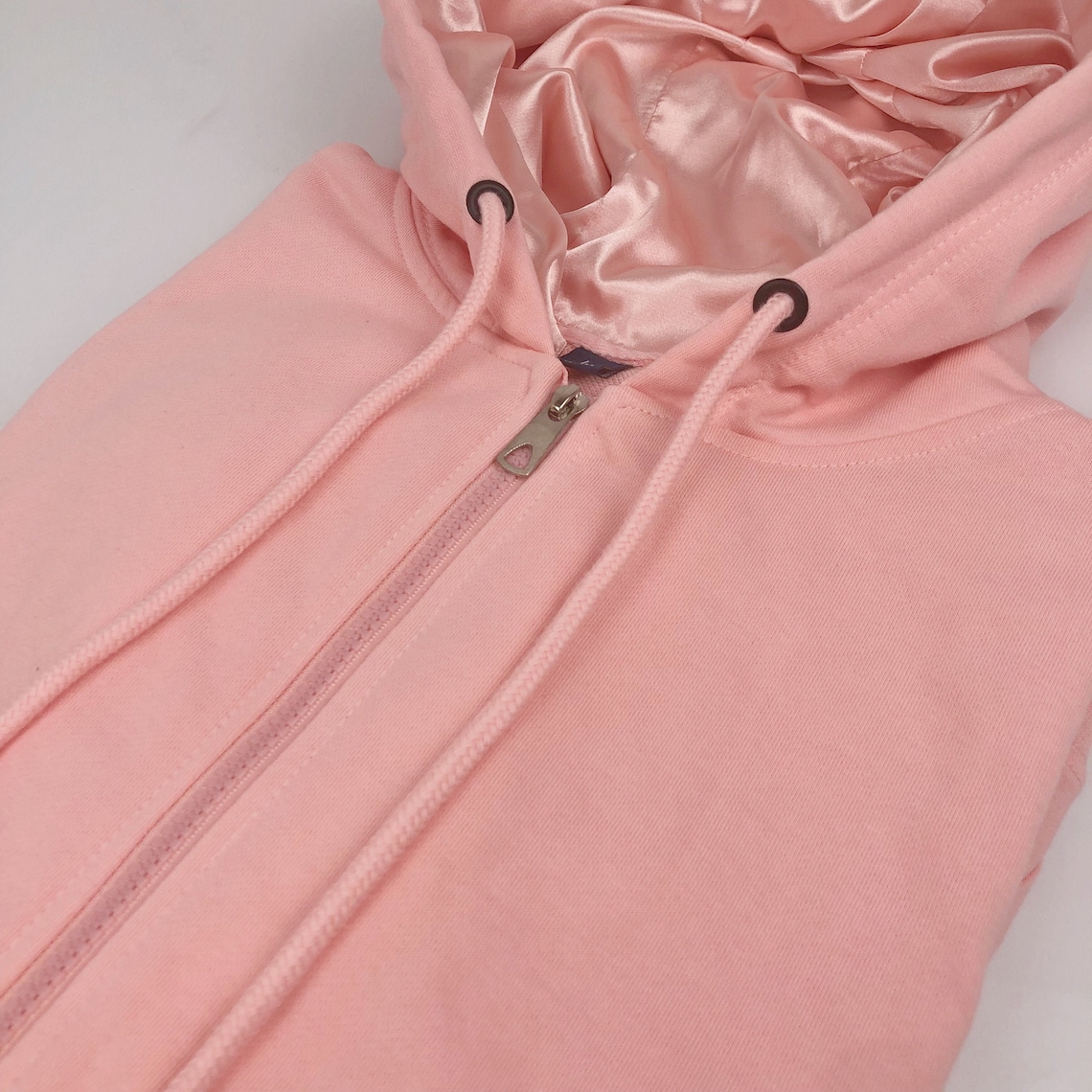 Satin Lined Hoodie Unisex-thin Zipper Up-tender Pink - Etsy