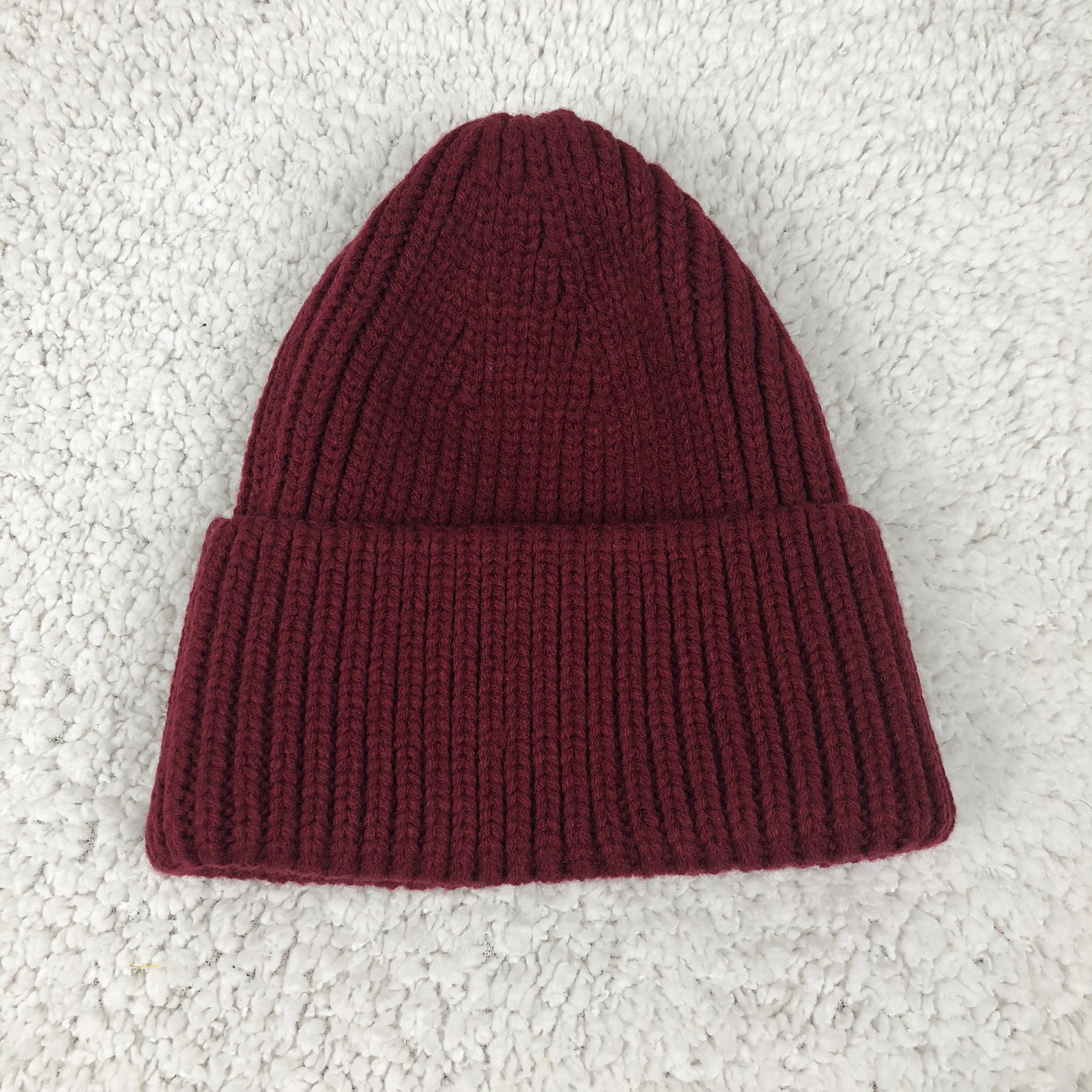 Satin Lined Knit Beanie Wine Color | Etsy