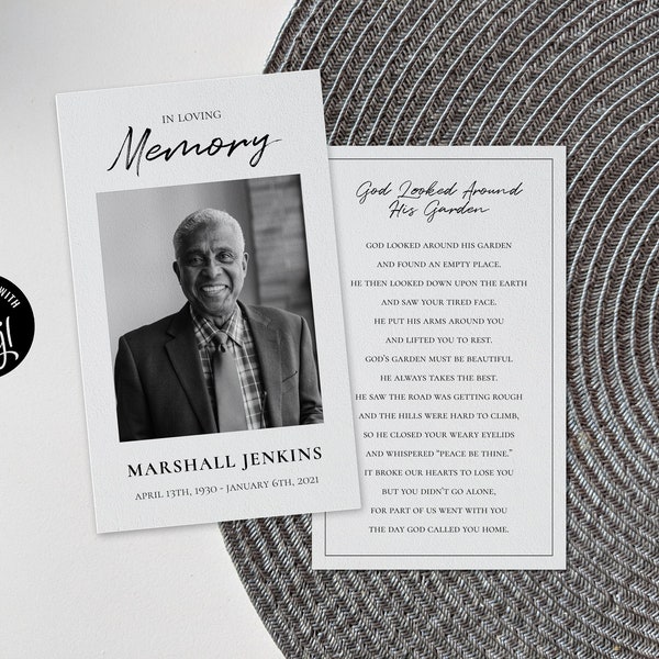 Catholic Funeral Prayer Card - Etsy