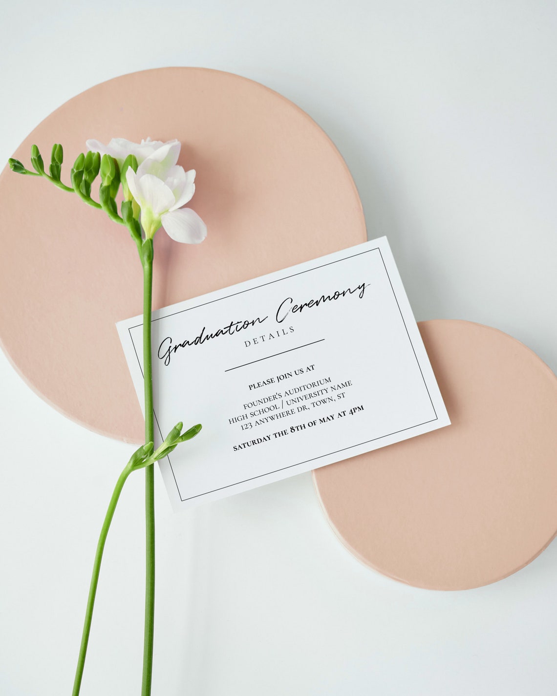 Minimalist Graduation Ceremony Details Template | Editable Digital ...