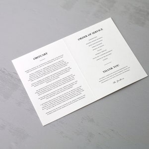 Minimalist Funeral Program Template Editable Digital - Etsy