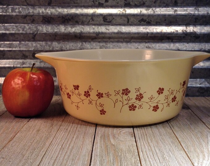 Pyrex TRAILING FLOWERS Casserole Dish 2.5 Quart 475, Vintage ...