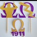 Omega Cupcake Toppers|fraternity Cupcake Toppers - Etsy