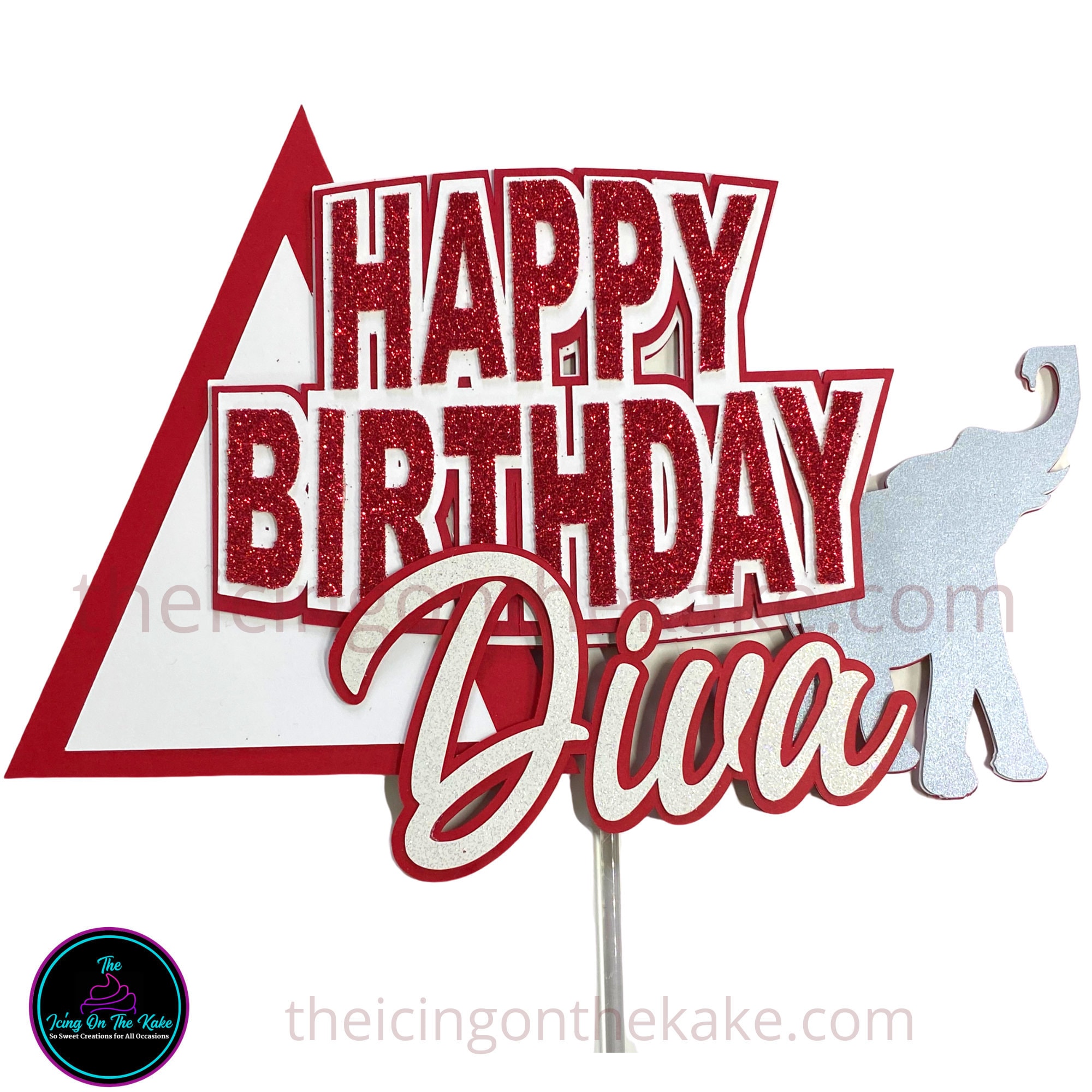 Happy Birthday Diva Delta Cake Topper | Etsy