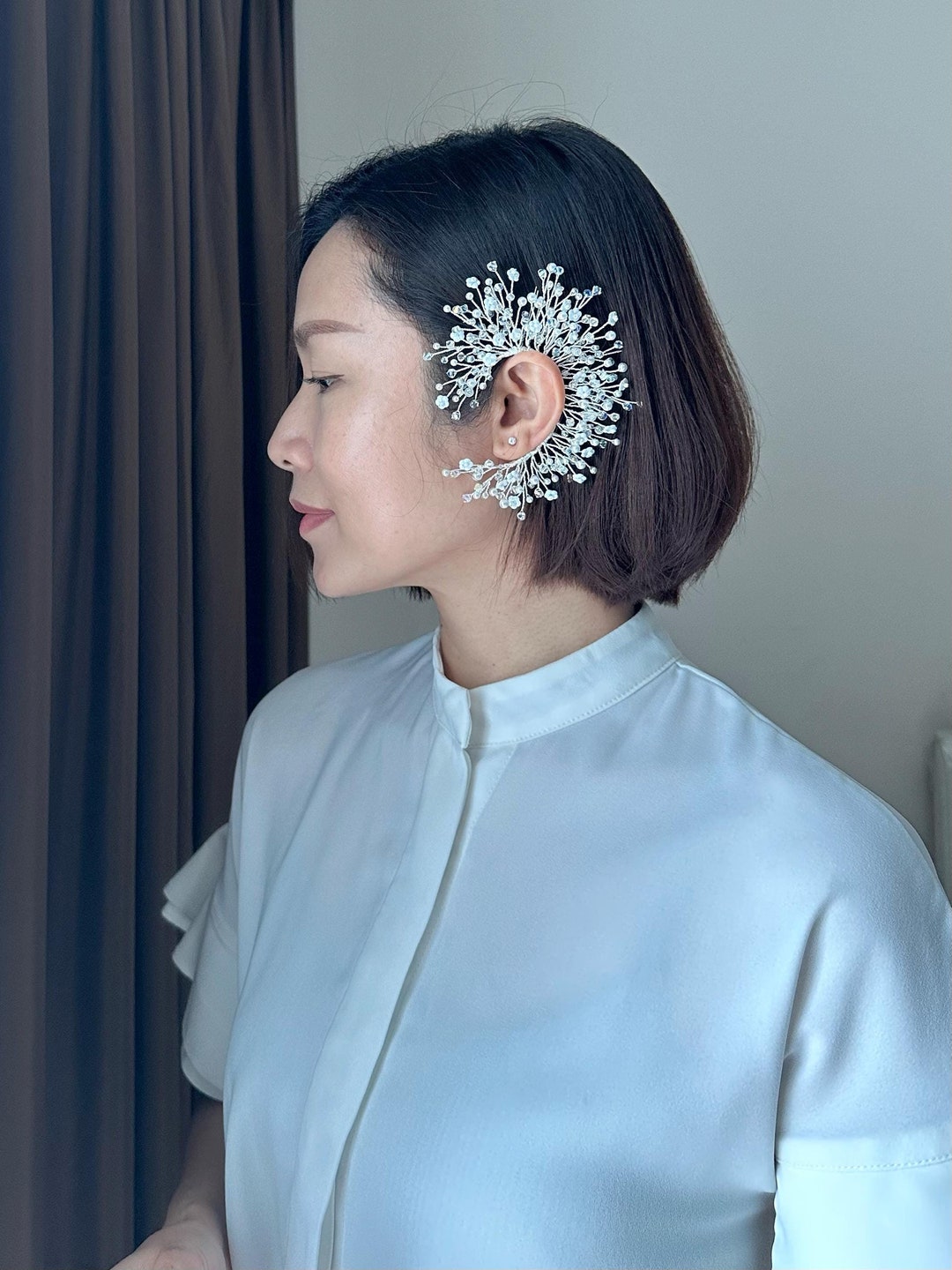 Pearl Ear Cuff, Silver Pearl Earring, Festival Wedding Mermaid Boho ...