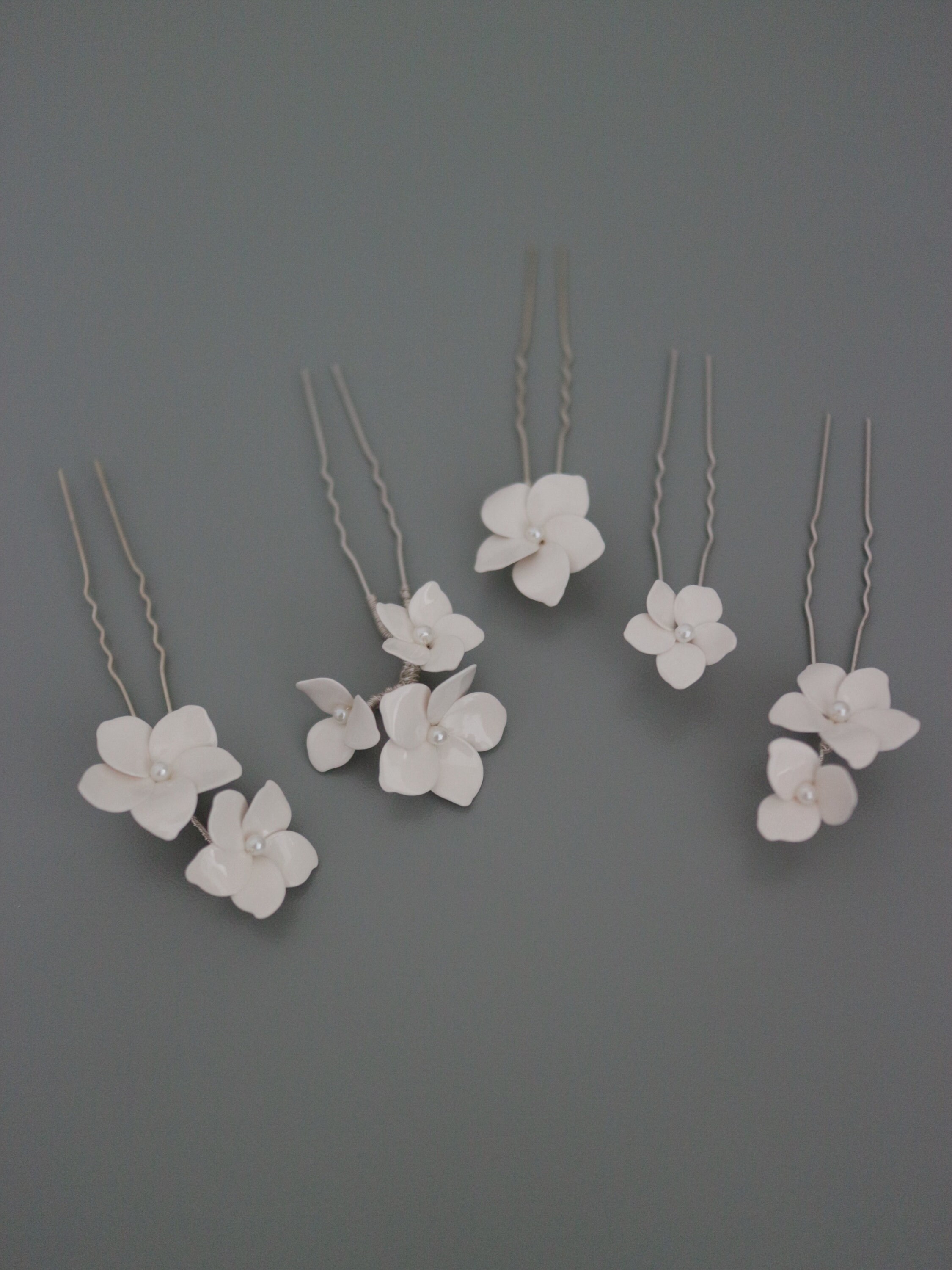 Bride White Flower Wedding Hair Pins, Bridal Floral Headpiece for Bride ...