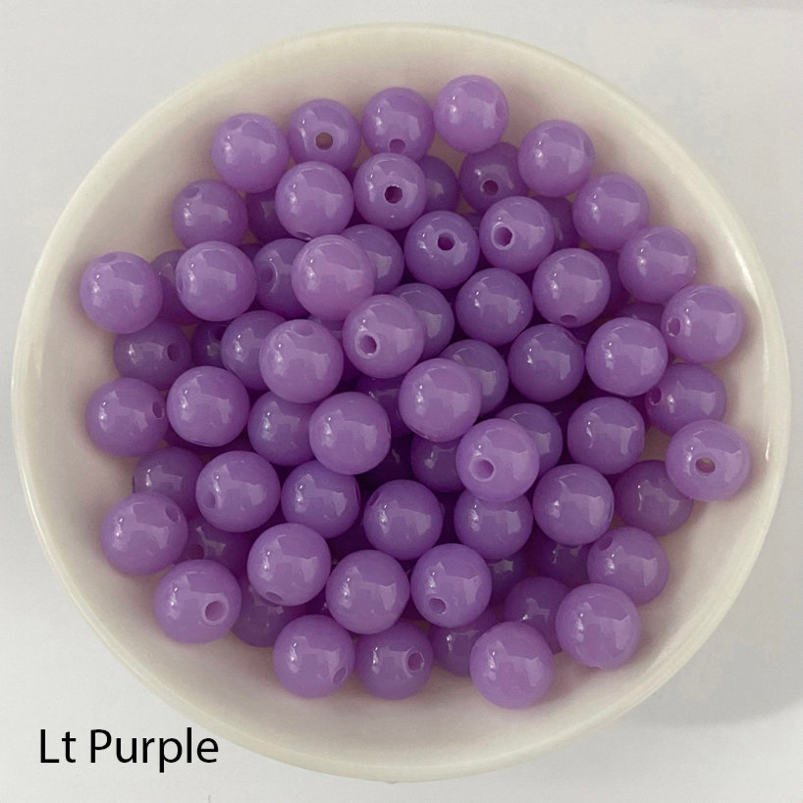 Acrylic Shine Beads, Neon Pick Color Resin, 4-10mm Assorted Smooth ...