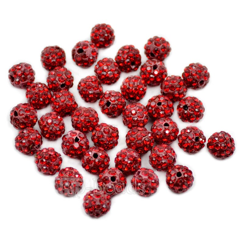 Siam Crystal Rhinestone Round Beads 6mm 8mm 8mm 10mm 12mm - Etsy