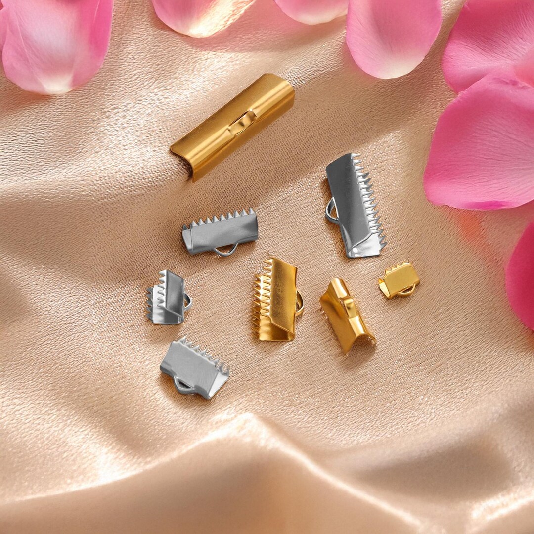 8-25 Mm Stainless Steel Ribbon Cord End Clips, Clamp Crimp End Caps for ...