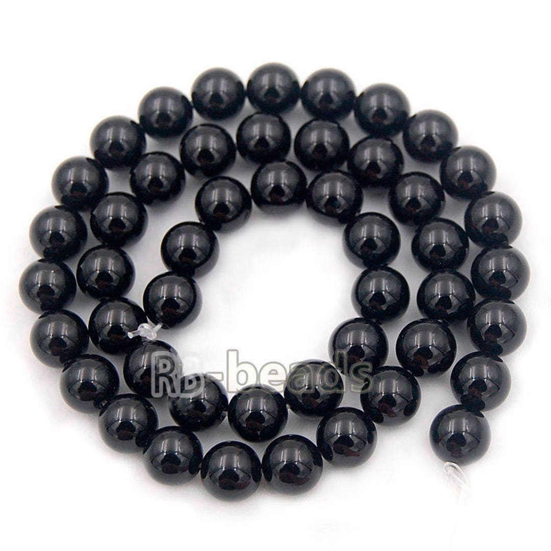 Natural Black Agate Onyx Beads, Onix Gem 2mm 3mm 4mm 6mm 8mm 10mm Stone ...