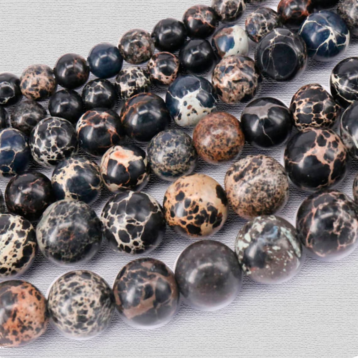 Imperial Sea Sediment Black Jasper Beads Black Gemstone | Etsy
