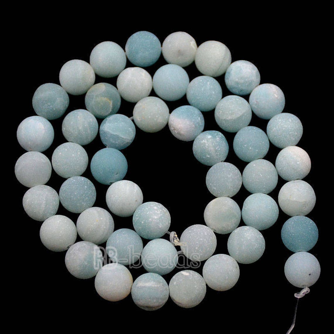 Frosted Matte Blue Amazonite Beads Gemstone Beads Round | Etsy