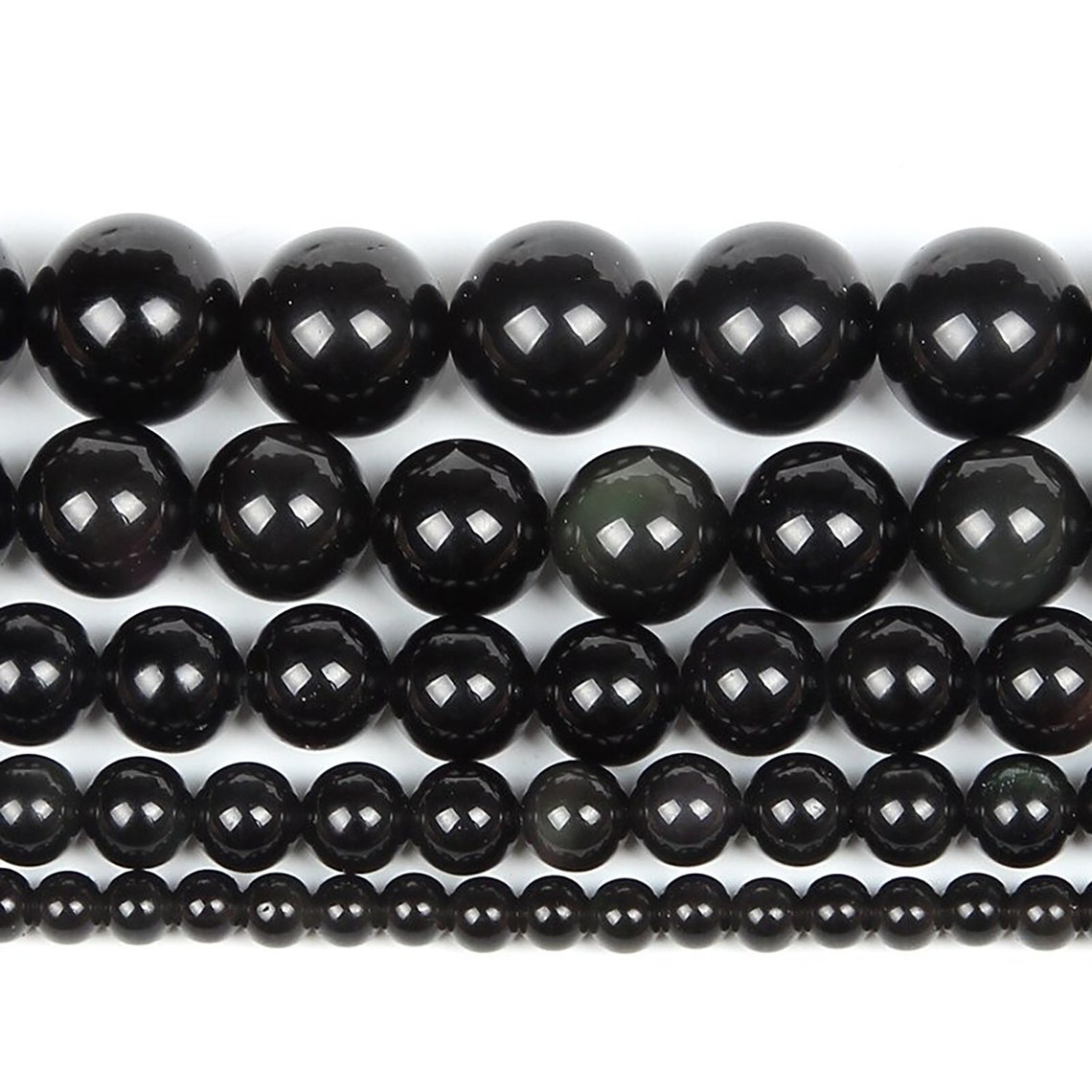 Natural Black Obsidian Beads Jewelry Gemstone Beads 4mm 6mm - Etsy