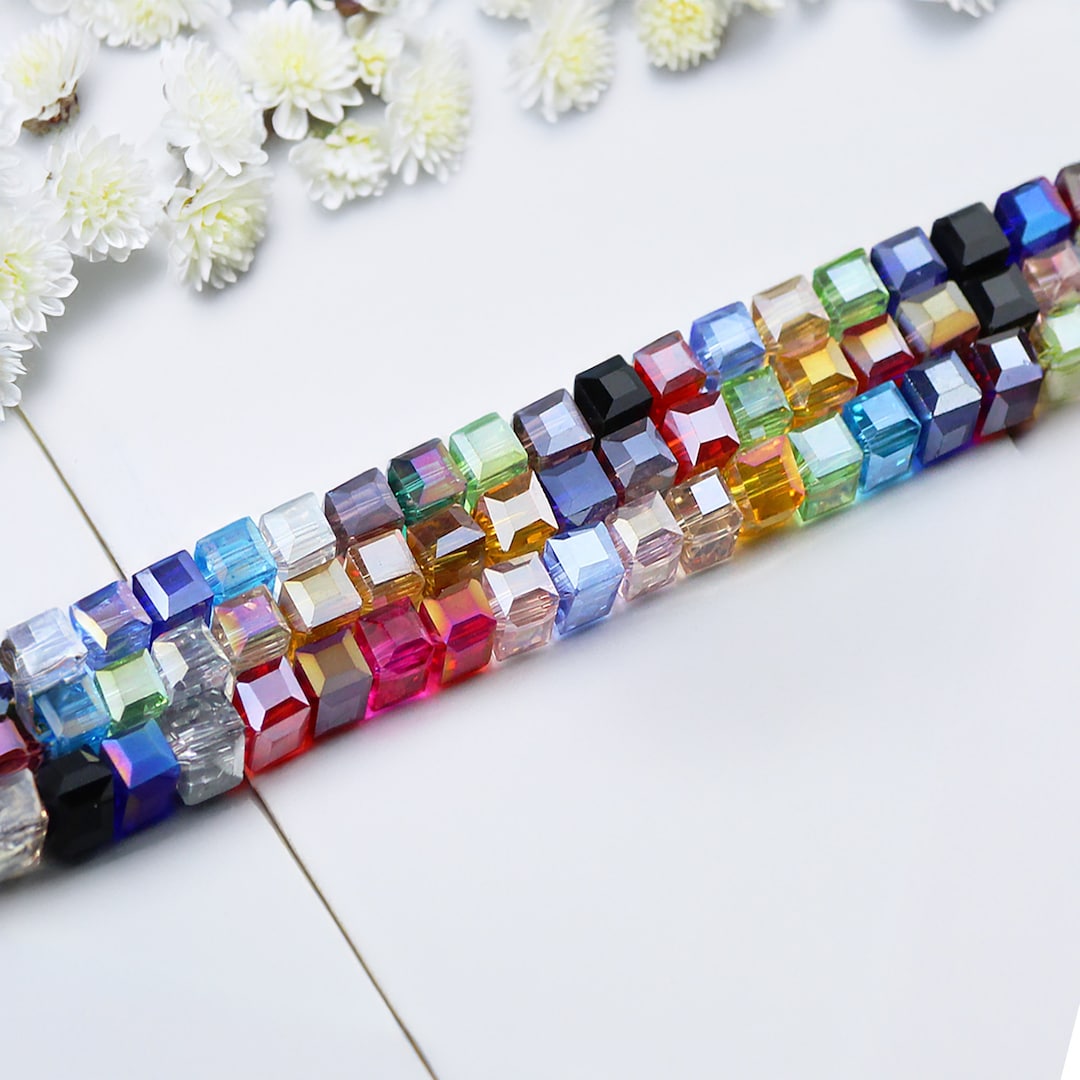 Faceted Czech Glass Cube Beads, 3-10mm Square Spacer, Loose Jewelry ...