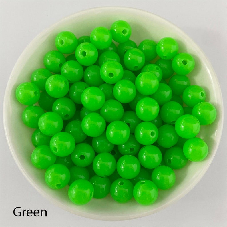 Acrylic Shine Beads, Neon Pick Color Resin, 4-10mm Assorted Smooth ...