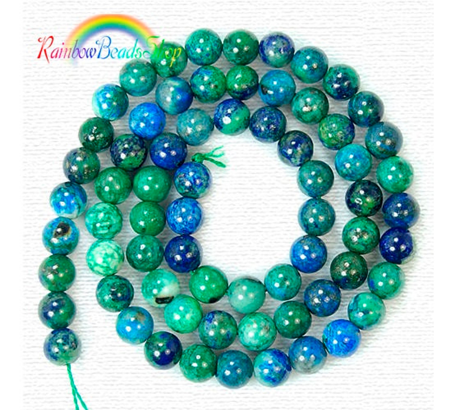 Natural Blue Green Chrysocolla Azurite Beads Gemstone Beads - Etsy