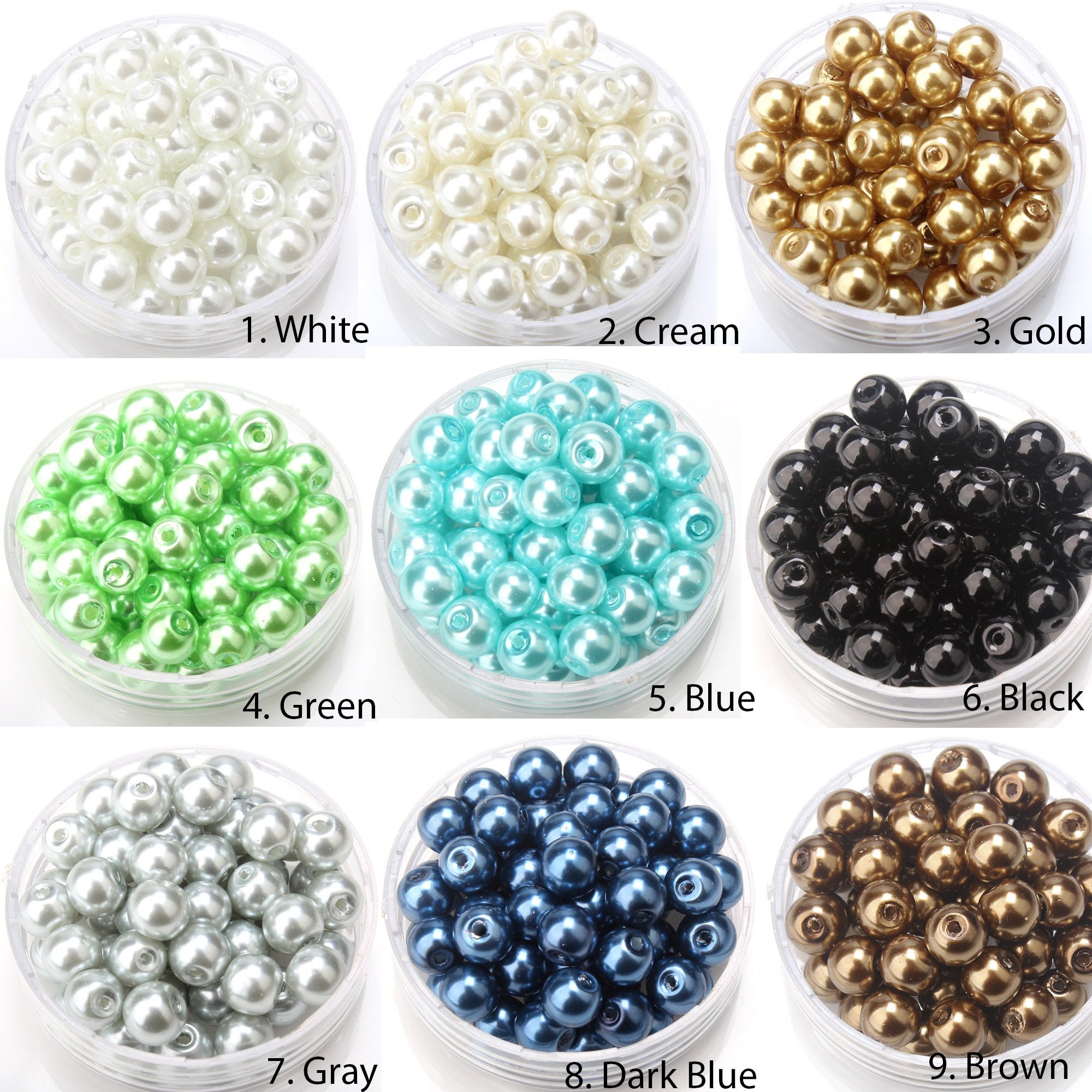 Czech Glass Pearl Round Beads 100pcs 3mm 4mm 6mm 8mm 10mm - Etsy