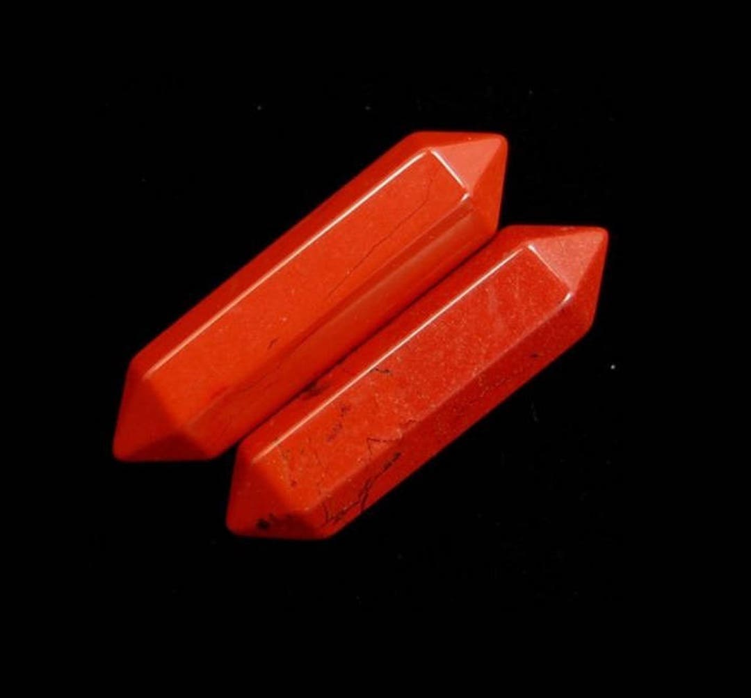 Double-terminated Red Jasper Point Pendant, Hexagonal Stone Gemstone ...