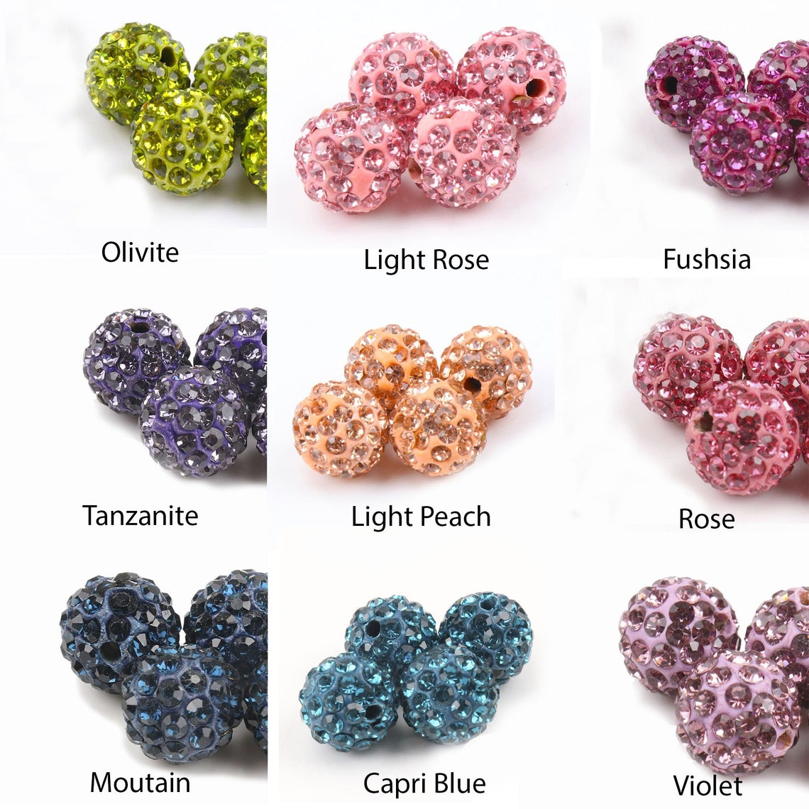 10pcs Crystal Rhinestone Round Beads 6mm 8mm 8mm 10mm 12mm - Etsy