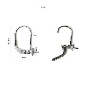 French Leverback Ear Wires Hook Findings, Sterling Silver Components ...