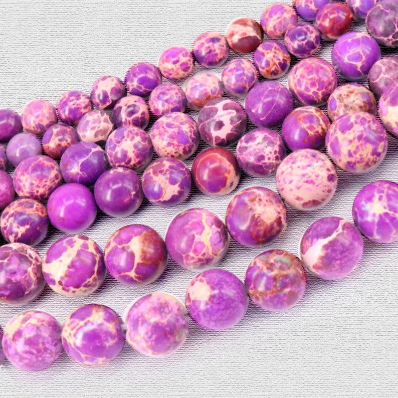 Purple Imperial Sea Sediment Jasper Gemstone Beads Galaxy - Etsy