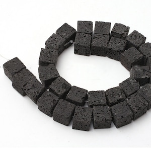 Black Square Cube Volcanic Lava Natural Loose Stone Jewelry - Etsy