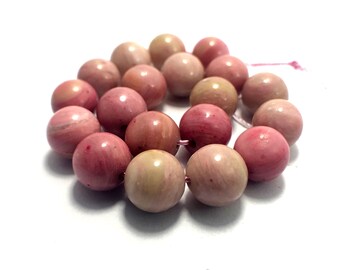 1 Full Strand 15.5 Genuine Natural AAA Grade Loose Round Rose Pink ...