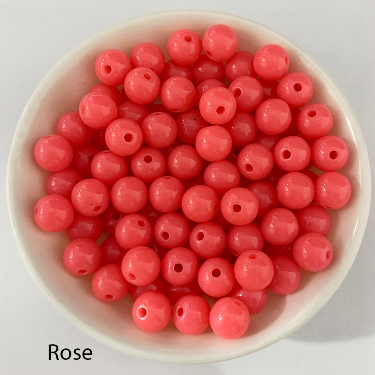 Acrylic Shine Beads, Neon Pick Color Resin, 4-10mm Assorted Smooth ...