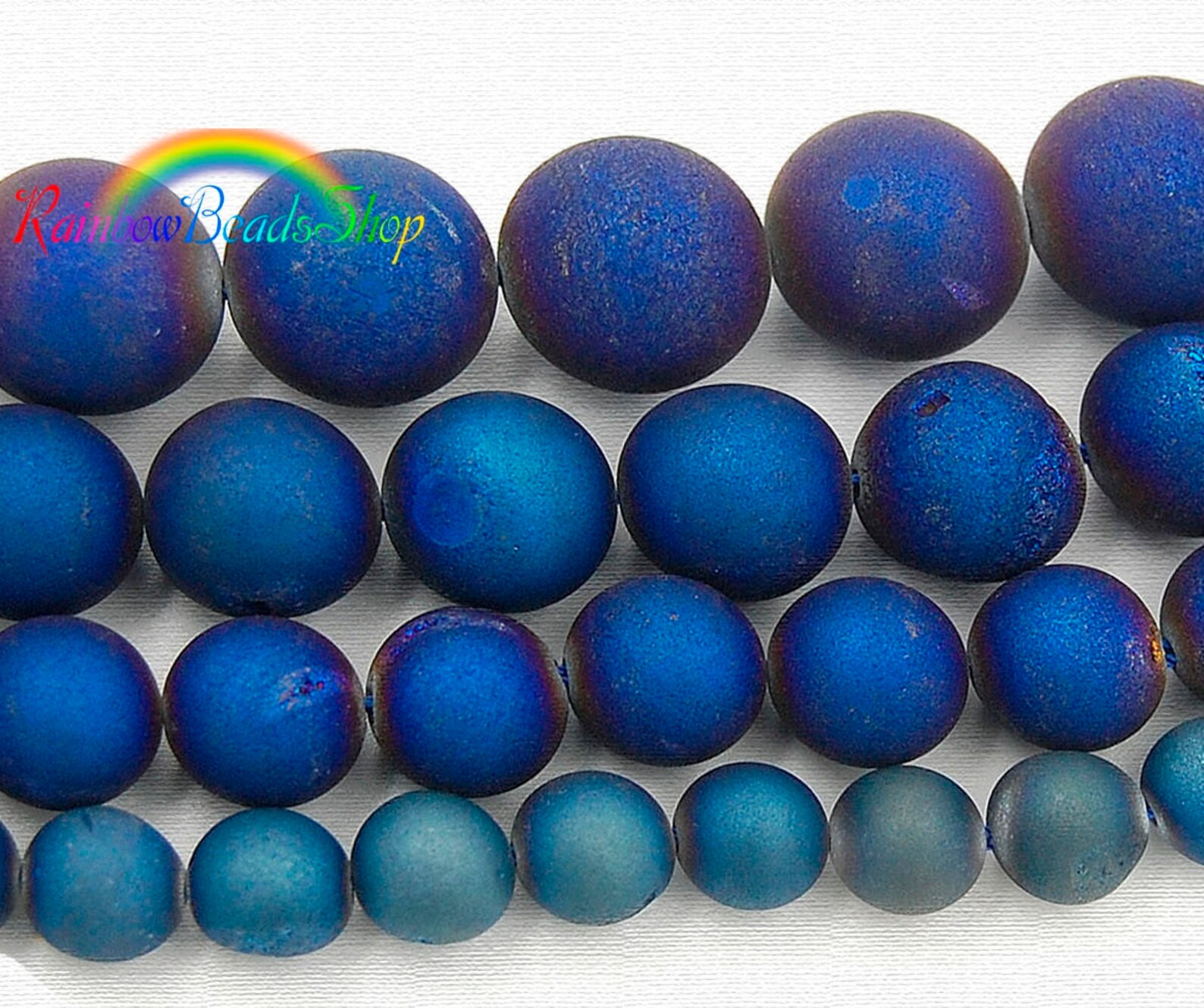 Agate Druzy Beads Metallic Blue Druzy Beads Blue Beads Blue | Etsy