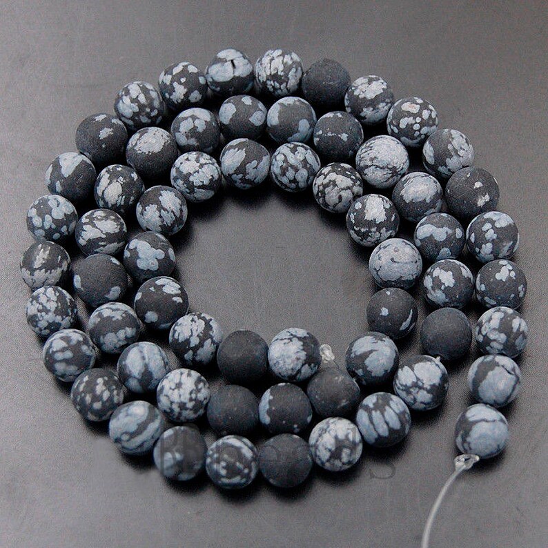 Natural Matte Frosted Snowflake Obsidian Jasper Beads Gem 4mm - Etsy
