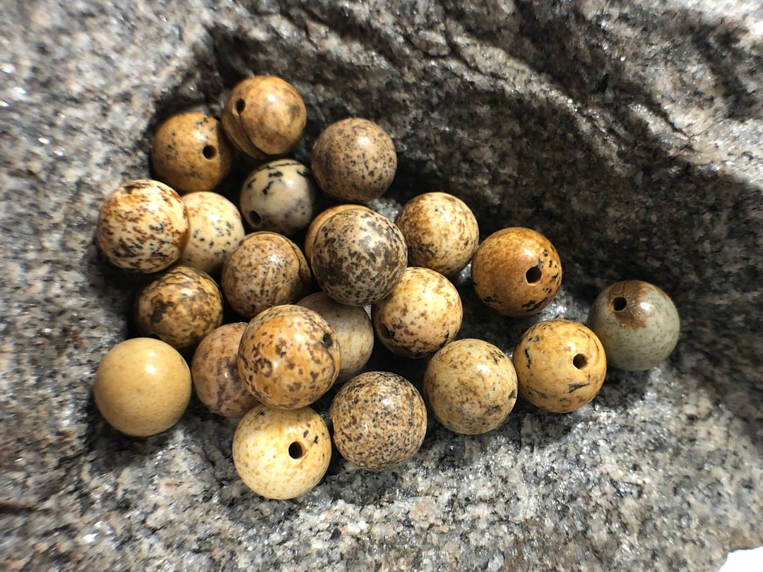 Picture Jasper Beads Wholesale Gemstone Beads Round Natural - Etsy