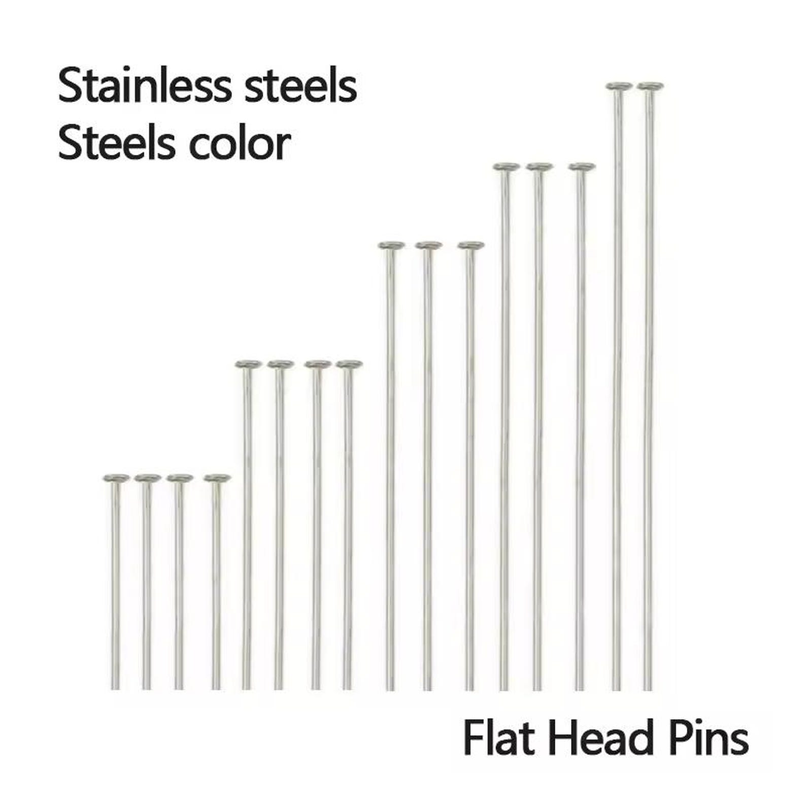 20-70mm Stainless Steel Head Pins - Eye, Ball and Flat, DIY Jewelry ...